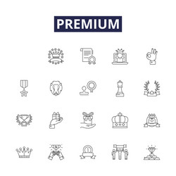 Rich man line icons and signs affluent Royalty Free Vector