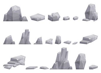 Cartoon stones collection isolated on white Vector Image