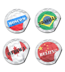 City stickers Royalty Free Vector Image - VectorStock