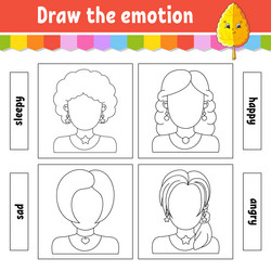 Draw the emotion worksheet complete the face Vector Image