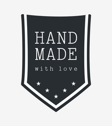 Handmade label or emblem with calligraphy Vector Image