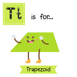 Letter t vocabulary trapezoid shape Royalty Free Vector