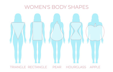 Woman body shape triangle rectangle apple pear Vector Image