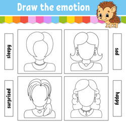 Draw the emotion worksheet complete the face Vector Image
