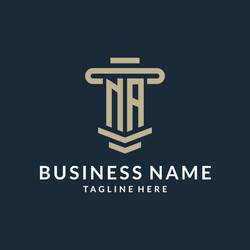 Letter na wedding monogram logo design Royalty Free Vector