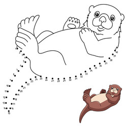 River otter coloring page for kids Royalty Free Vector Image