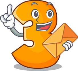 With box cartoon number three on the wall Vector Image