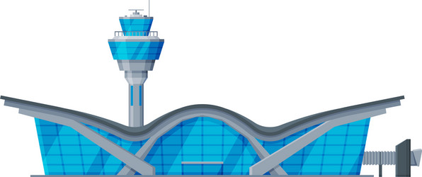 Airport control tower terminal building Royalty Free Vector
