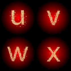 Four letters of the alphabet Royalty Free Vector Image