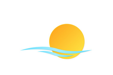 Icon sun wave Royalty Free Vector Image - VectorStock
