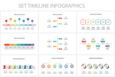 Timeline set with 679 elements infographic Vector Image