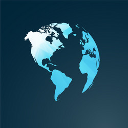 Blue blank world map Royalty Free Vector Image