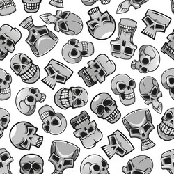 Skeleton skulls seamless pattern background Vector Image
