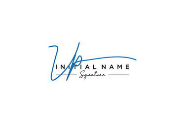 Initial vp signature logo template hand drawn Vector Image