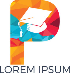 Letter p education logo design Royalty Free Vector Image