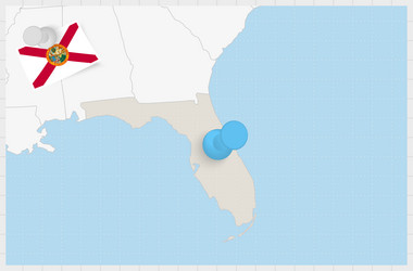A grayscale map of florida with hanging Royalty Free Vector