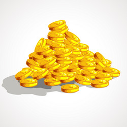 Treasure of gold coins Royalty Free Vector Image