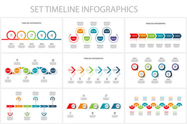 Timeline set with 679 elements infographic Vector Image