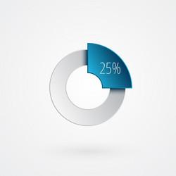 25 percent pie chart symbol percentage Royalty Free Vector
