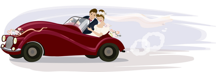 Wedding Car Cartoon Couples Vector Images (over 530)