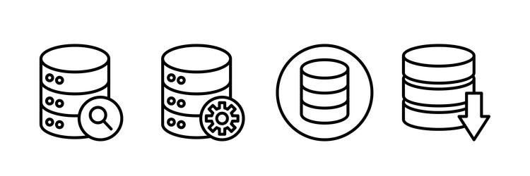 Database icon server storage Royalty Free Vector Image