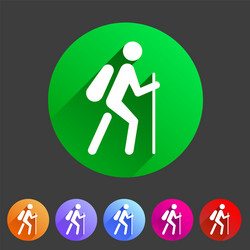 Hiking treking icon flat web sign symbol logo Vector Image