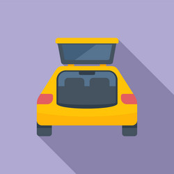 Family car trunk icon flat open vehicle Royalty Free Vector