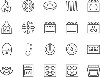 Line home room types icons Royalty Free Vector Image