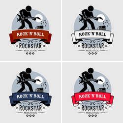 Rockstar poster grunge electro guitars Royalty Free Vector