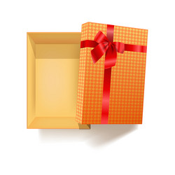 Graphic flat design drawing open red gift box Vector Image