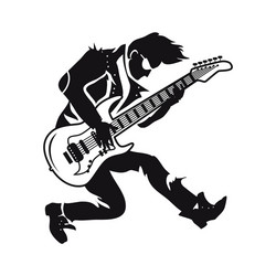 Heavy metal rock guitarist cartoon Royalty Free Vector Image