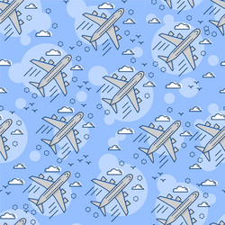 Seamless aircraft pattern Royalty Free Vector Image