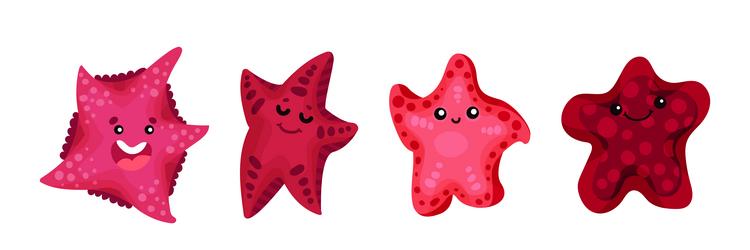Starfish or sea star smiling and waving arms Vector Image