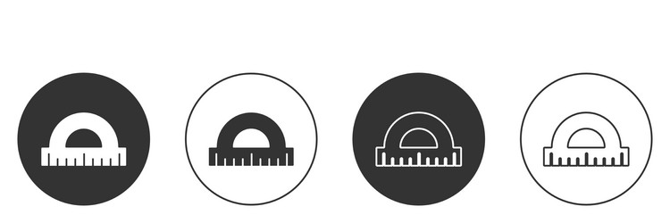 Black protractor grid for measuring degrees icon Vector Image