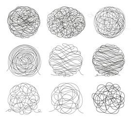 Confused messed up thoughtsicon set Royalty Free Vector