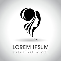 Letter e with beauty face luxury logo Royalty Free Vector