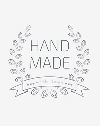 Handmade label or emblem with calligraphy Vector Image