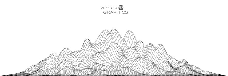 Wireframe landscape on white background abstract Vector Image