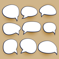 Comic chat bubbles sticker set Royalty Free Vector Image