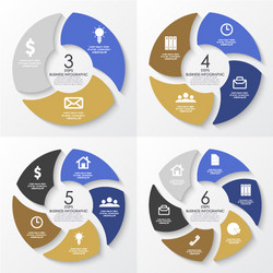 Round infographic diagram circles of 4 elements Vector Image