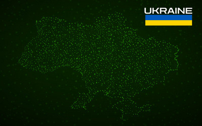 Ukraine map in glowing outline neon concept Vector Image