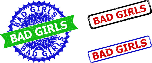 Business model rosette and rectangle bicolor seals