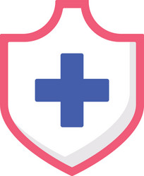 Shield with cross medical care concept Royalty Free Vector