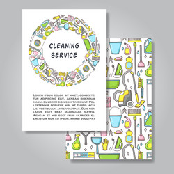 Two sides invitation card design with cleaning Vector Image