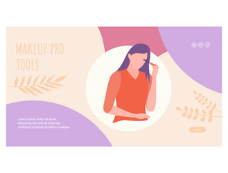 Beauty and makeup artists landing page design Vector Image