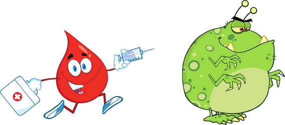 Drop of blood cartoon character Royalty Free Vector Image