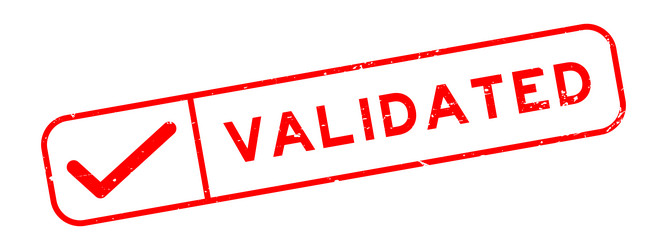 Grunge black validated word rubber seal stamp Vector Image