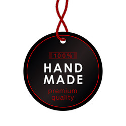 Handmade label or emblem with calligraphy Vector Image