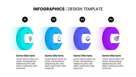 Infographic template 4 banners in a row with text Vector Image