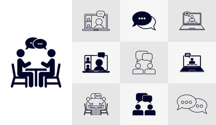 Conversation Two People Icon Vector Images (over 1,100)